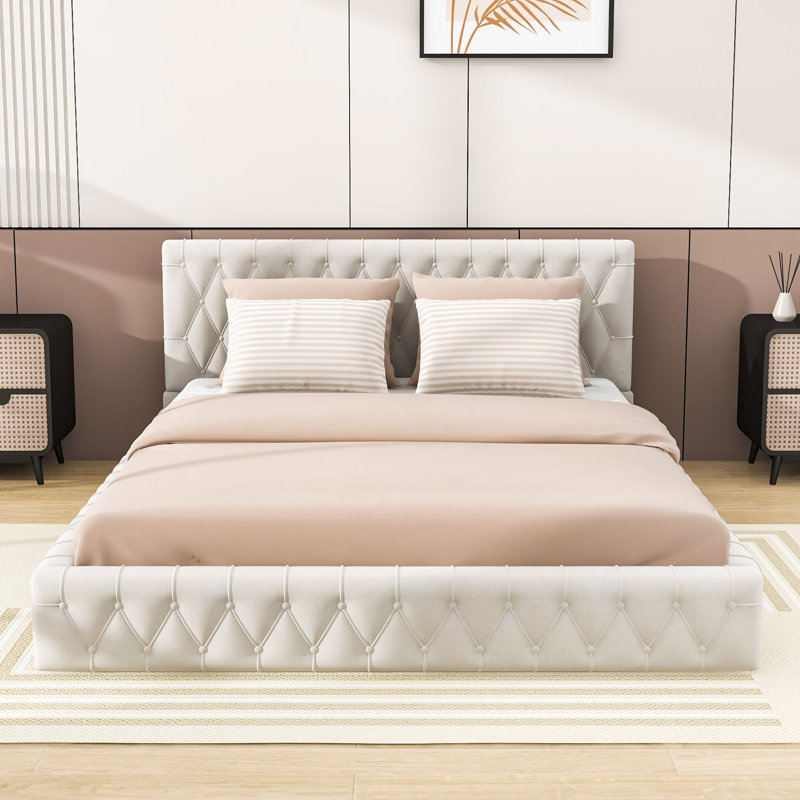 Rosdorf Park Juned Queen Upholstered Bed with Headboard Wayfair